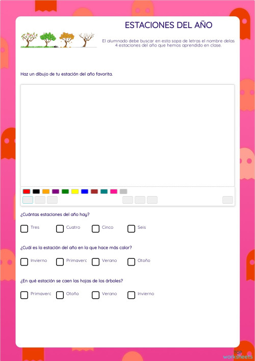 ESTACIONES DEL AÑO. Ficha interactiva | TopWorksheets