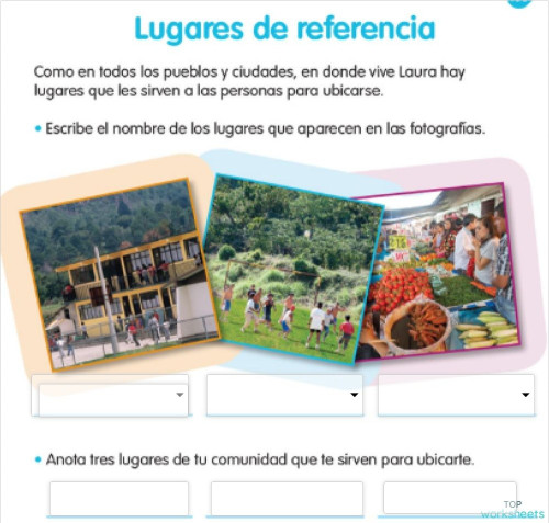 Lugares de referencia. Ficha interactiva | TopWorksheets