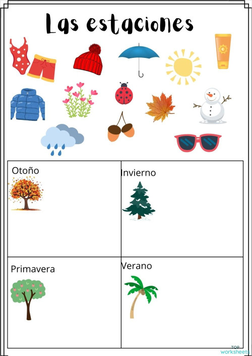 Simple Seasons Worksheet. Ficha interactiva | TopWorksheets
