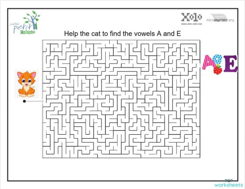 Learning the vowel A and E. Interactive worksheet | TopWorksheets