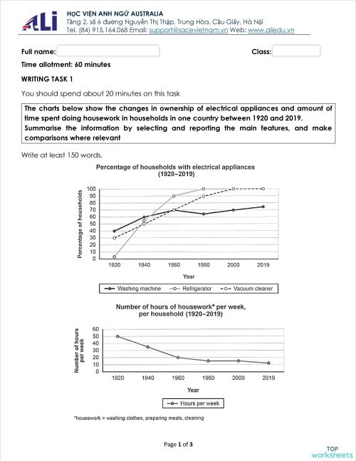 IELTS Practice_Writing Test 16. Interactive worksheet | TopWorksheets