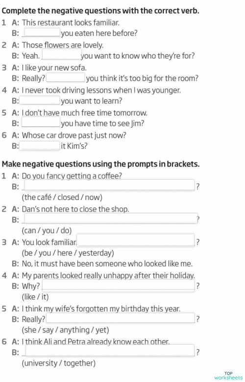 Grammar: interactive worksheets and online exercises | TopWorksheets