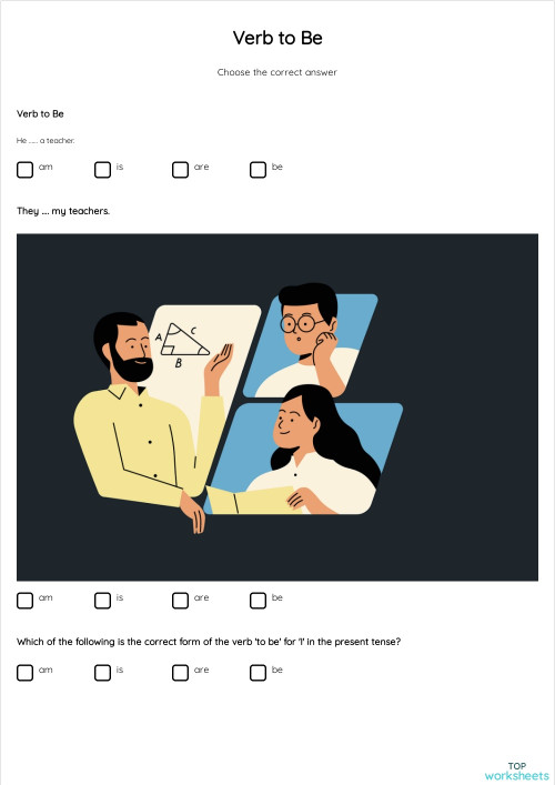 Verb to Be. Interactive worksheet | TopWorksheets
