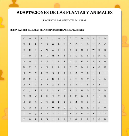 ADAPTACIONES DE LAS PLANTAS Y ANIMALES. Ficha interactiva | TopWorksheets