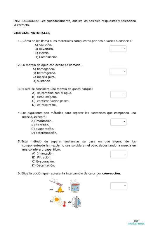 CIENCIAS 5° GRADO. Ficha interactiva | TopWorksheets