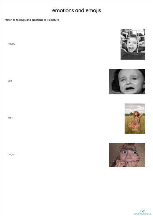 Create an emotion. Interactive worksheet | TopWorksheets