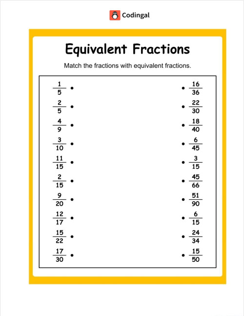 M_G05T01_WC05_EquivalentFractions. Interactive worksheet | TopWorksheets