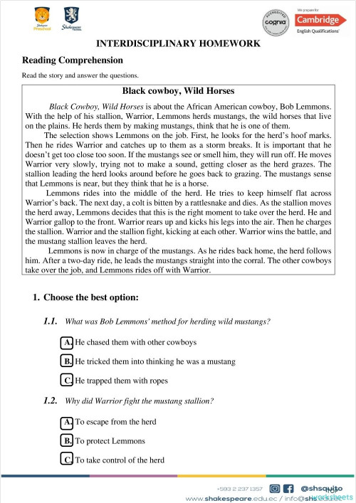 Preliminary- Section W1 practice. Interactive worksheet | TopWorksheets
