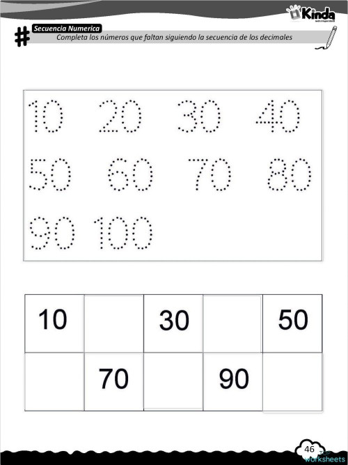 conteo de 10 en 10. Ficha interactiva | TopWorksheets