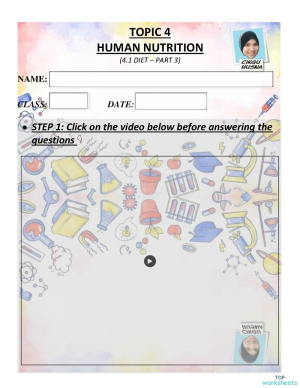 Vitamin and MIneral (diet part 3). Interactive worksheet | TopWorksheets