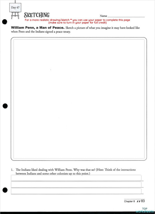 Chapter 8: Sketching Pg 83-84. Interactive worksheet | TopWorksheets
