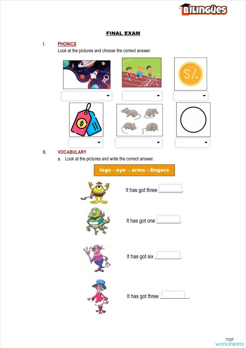 FINAL EXAM - MOVERS 4. Interactive worksheet | TopWorksheets
