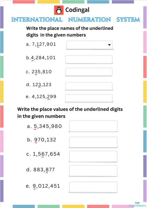 M_G04M01L01_WA01_US_Introduction to Place Value. Interactive worksheet ...