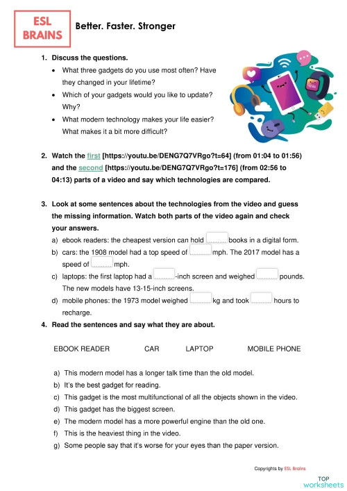 Better, faster, stronger. Interactive worksheet | TopWorksheets