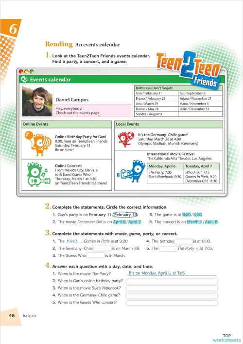 Movers - Unit 4 Practice test. Interactive worksheet | TopWorksheets