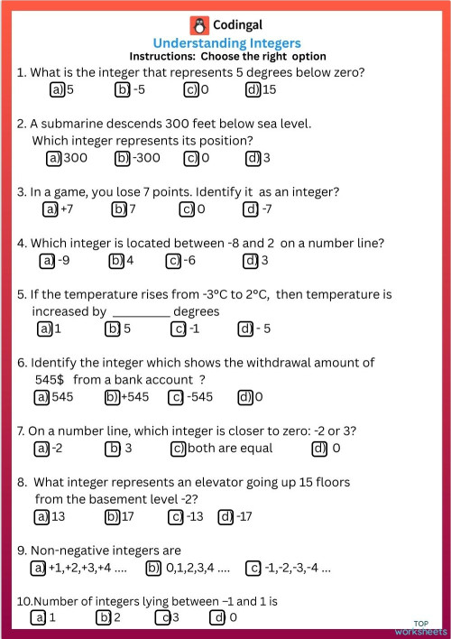 M_G06M01L01_WC01_ Understanding_Integers_1. Interactive worksheet ...