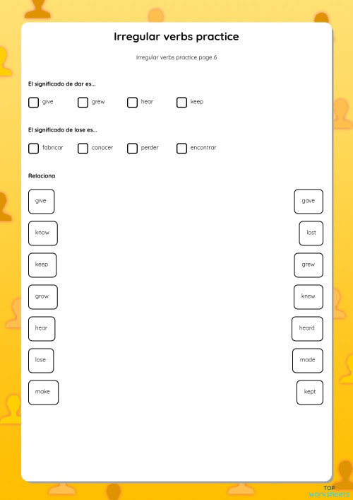 Irregular verbs practice. Interactive worksheet | TopWorksheets
