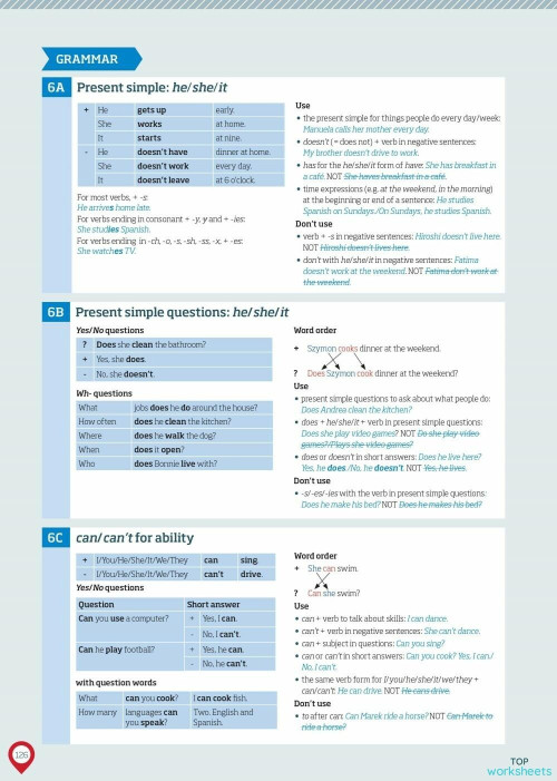 Grammar Unit 6. Interactive worksheet | TopWorksheets