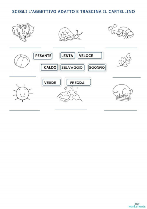 SCEGLI L'AGGETTIVO. Scheda interattiva | TopWorksheets