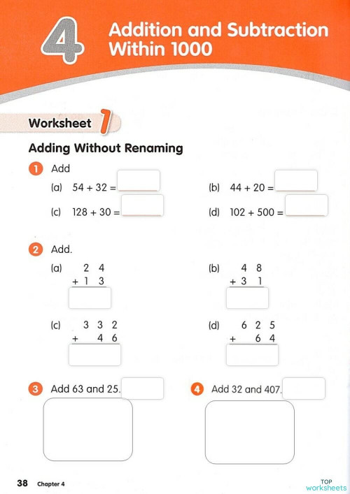 ADDITION WITHOUT REGROUPING #4. Interactive worksheet | TopWorksheets