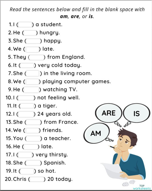 TO BE - AFFIRMATIVE. Interactive worksheet | TopWorksheets