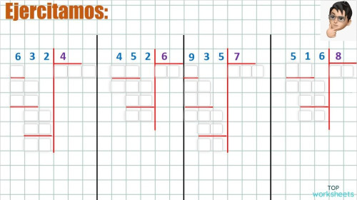 Divisiones simples 1. Ficha interactiva | TopWorksheets