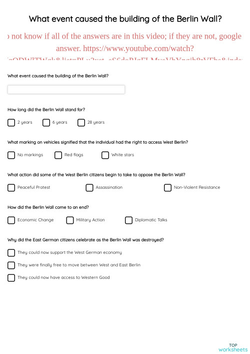 What event caused the building of the Berlin Wall?. Interactive ...