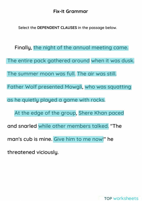 Fix-It! Grammar. Interactive worksheet | TopWorksheets