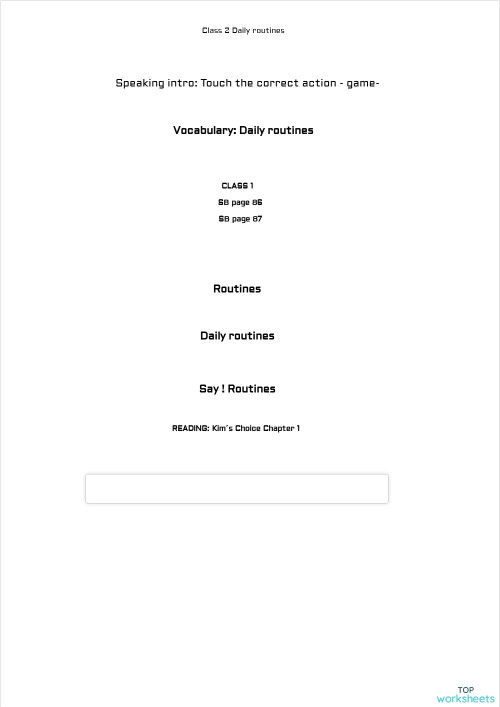 Class 2 Daily routines. Interactive worksheet | TopWorksheets