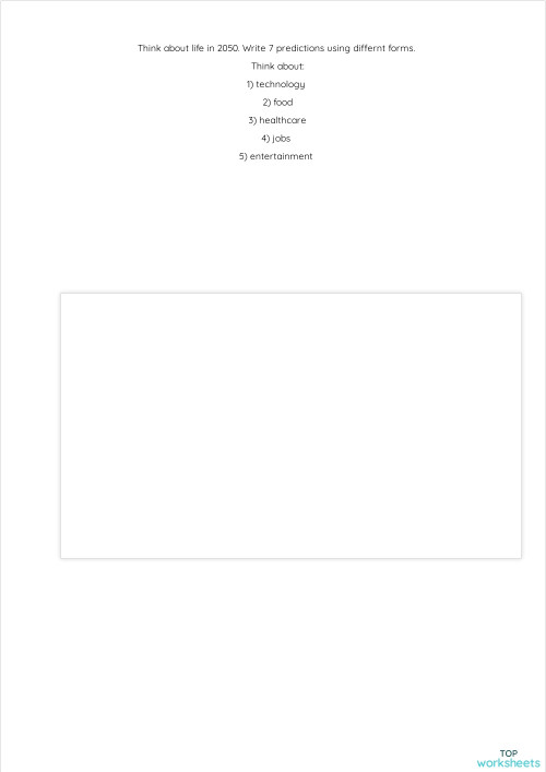 predictions (future forms). Interactive worksheet | TopWorksheets