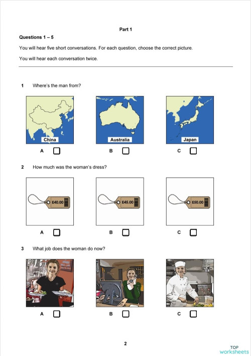 Listening 3rd grade. Interactive worksheet | TopWorksheets