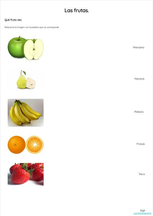 Las frutas.. Ficha interactiva | TopWorksheets