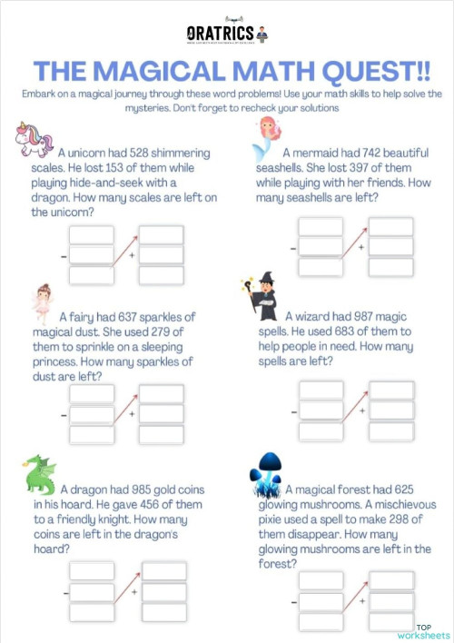 Subtraction PPP. Interactive worksheet | TopWorksheets