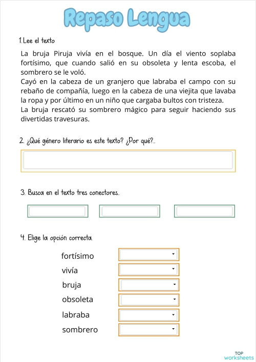 Repaso Lengua 5º. Ficha interactiva | TopWorksheets