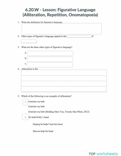 Figurative Language (Alliteration, Repetition, Onomatopoeia ...