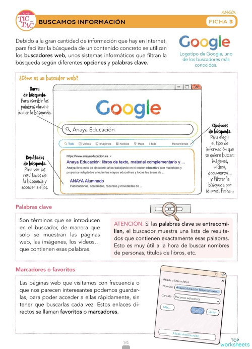aprendo a buscar información. Ficha interactiva | TopWorksheets