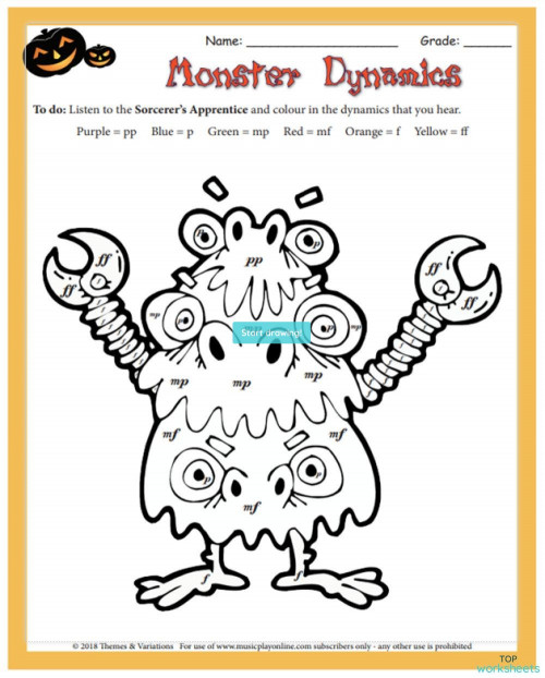 Colouring Dynamics Term!. Interactive worksheet | TopWorksheets
