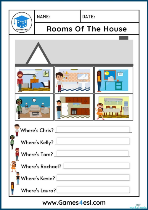 ROOMS IN THE HOUSE. Interactive worksheet | TopWorksheets
