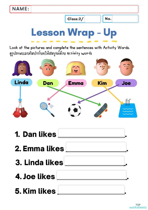 Lesson Wrap - Up. Interactive worksheet | TopWorksheets