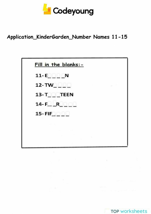 Number names interactive for kg. Interactive worksheet | TopWorksheets