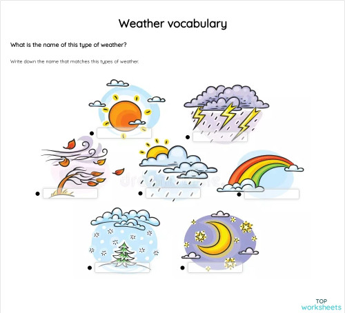 Weather vocabulary. Interactive worksheet | TopWorksheets