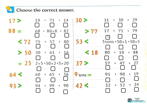compare numbers gr1 2ndterm. Interactive worksheet | TopWorksheets