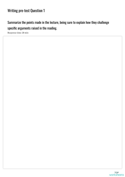 Writing pre-test Q1 TOEFL. Interactive worksheet | TopWorksheets