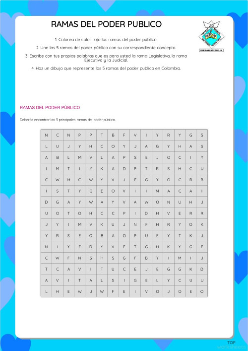 RAMAS DEL PODER PUBLICO. Ficha interactiva | TopWorksheets