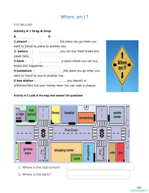 preposition of place. Interactive worksheet | TopWorksheets