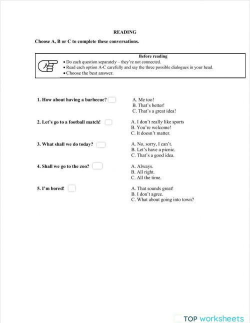 Reading KET. Interactive worksheet | TopWorksheets