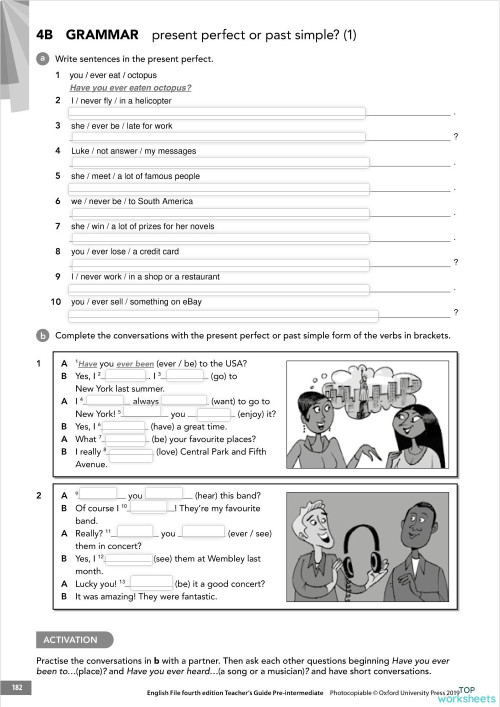 Past Simple Or Present Perfect Interactive Worksheet