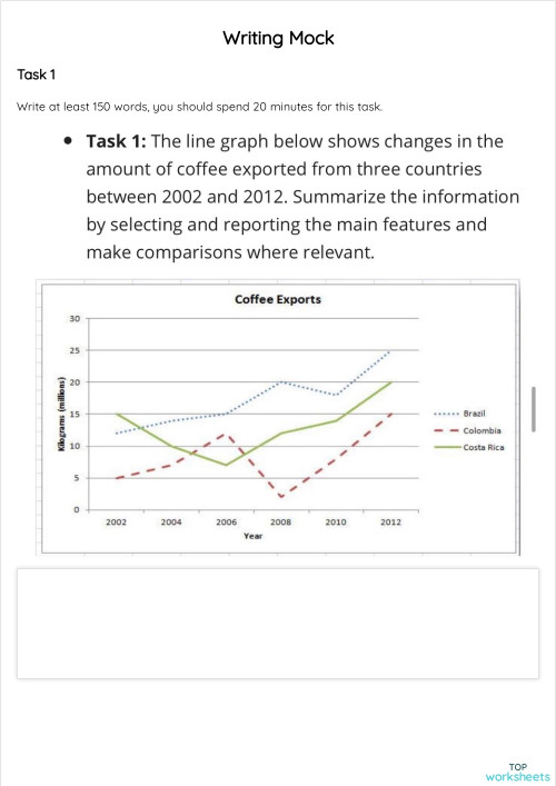 Writing Mock. Interactive worksheet | TopWorksheets