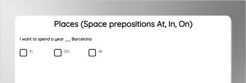 Places (Space prepositions At, In, On). Interactive worksheet ...