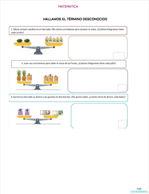 Hallamos el Término desconocido y ángulos. Ficha interactiva ...